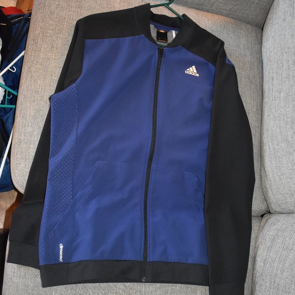 adidas | Jackets & Coats | Mens Black And Blue Climate Cool Light ...